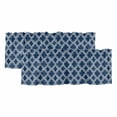 Blue White Plaid 2 Panels Kitchen Valance, Abstract Blue Morocco ...