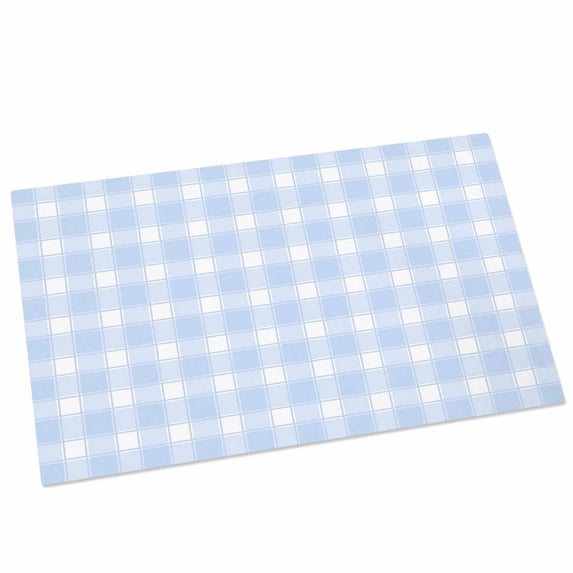 Blue White Plaid Door Mat 20x31.5 Inch Farmhouse Rustic Country ...