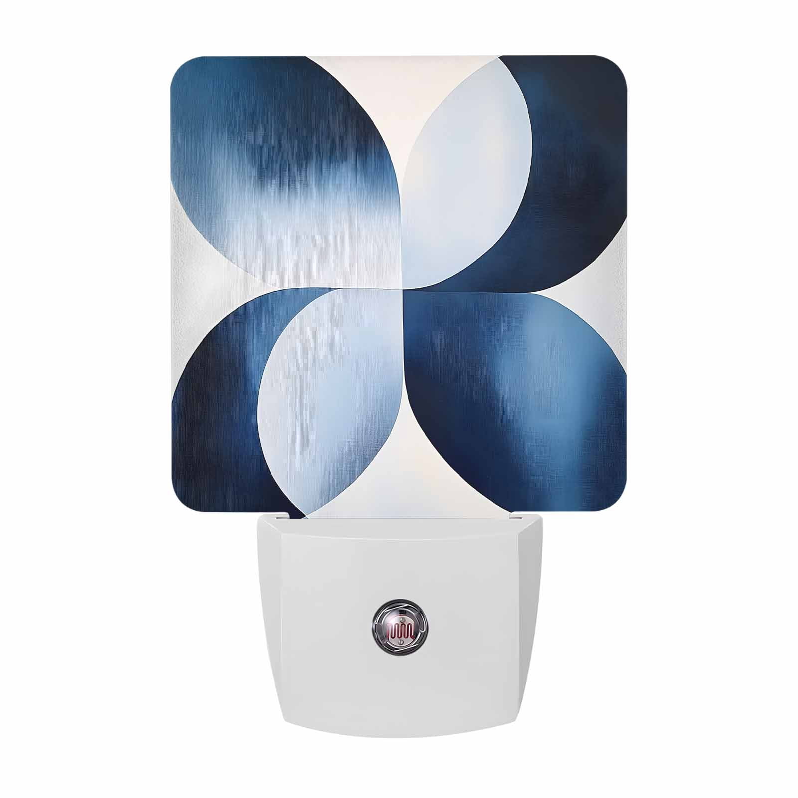 Blue White Plug-in LED Night Lights Gradient Art Auto Dusk-to-Dawn ...