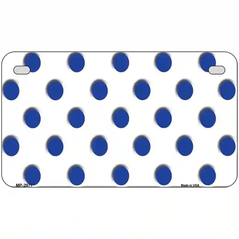 Blue White Polka Dot Metal Novelty License Plate 7" x 4" Motorcycle ...