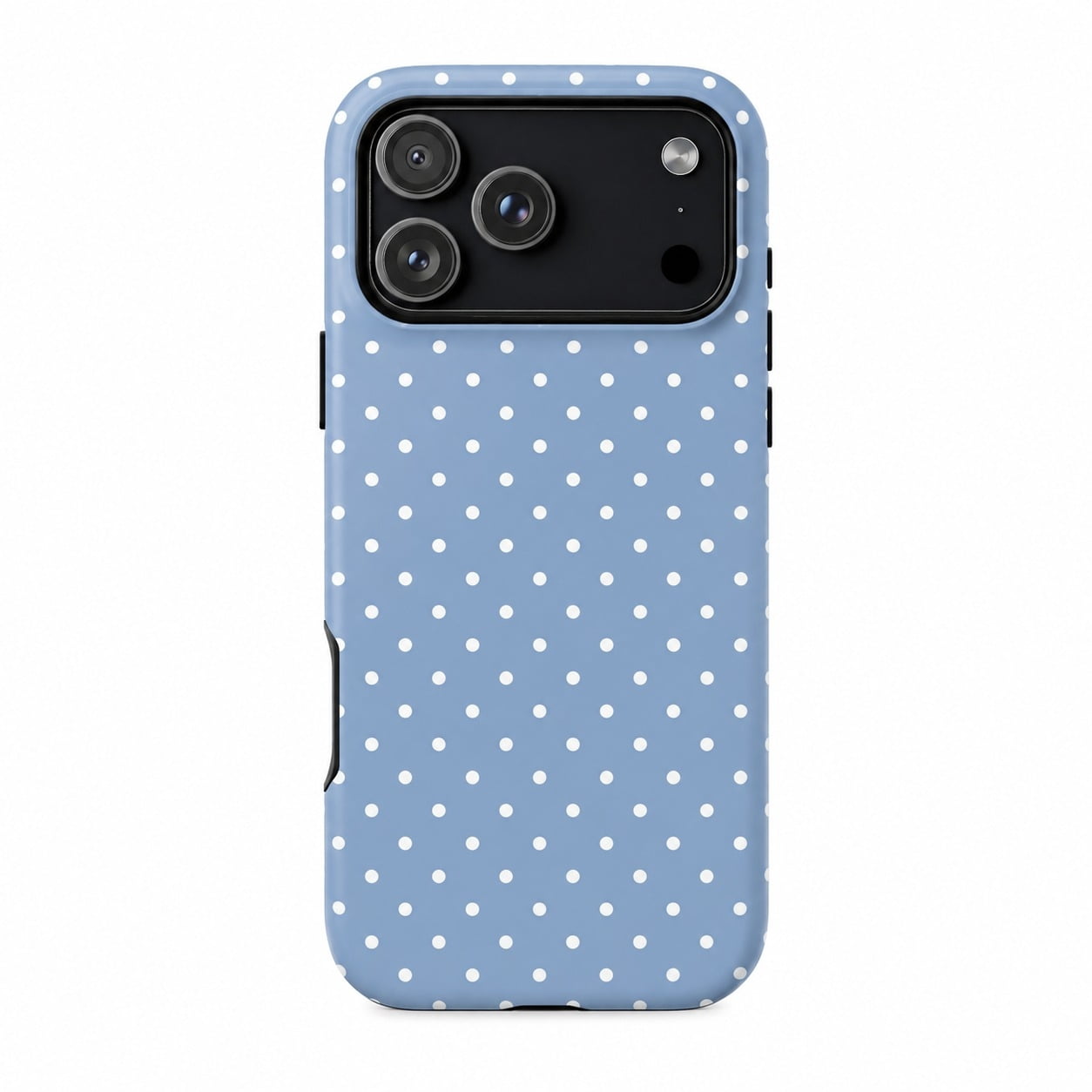Blue White Polka Dot Tough Case for Apple iPhone, Dual-Layer ...
