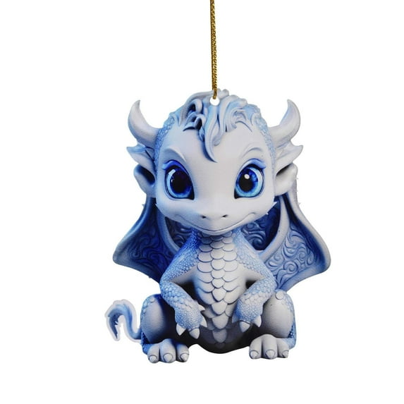 Blue&White Porcelain 2D Acrylic Dragon Baby Pendant, Cartoon Design ...
