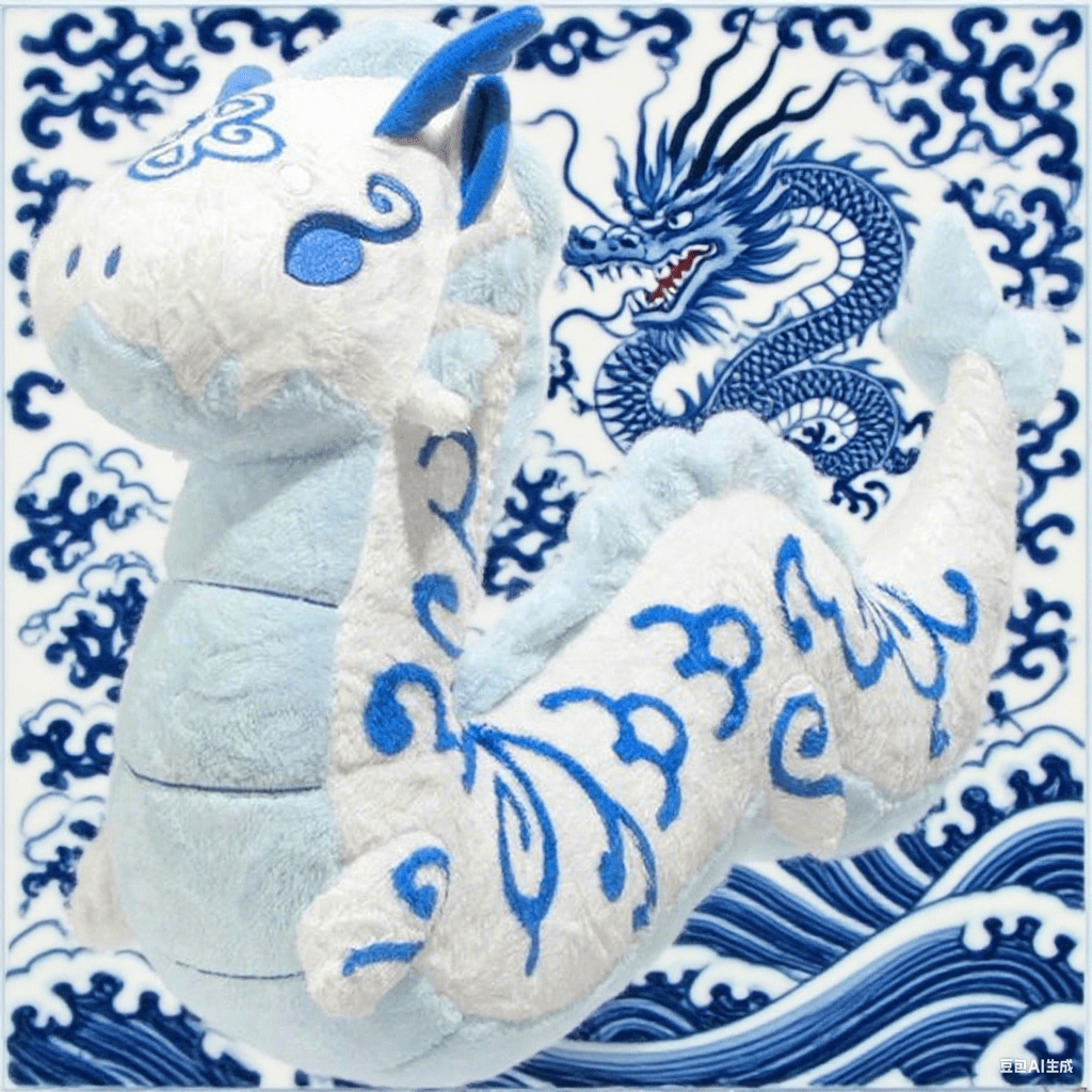 Blue & White Porcelain Long Sheng Dragon 21 Inch - Traditional Asian ...