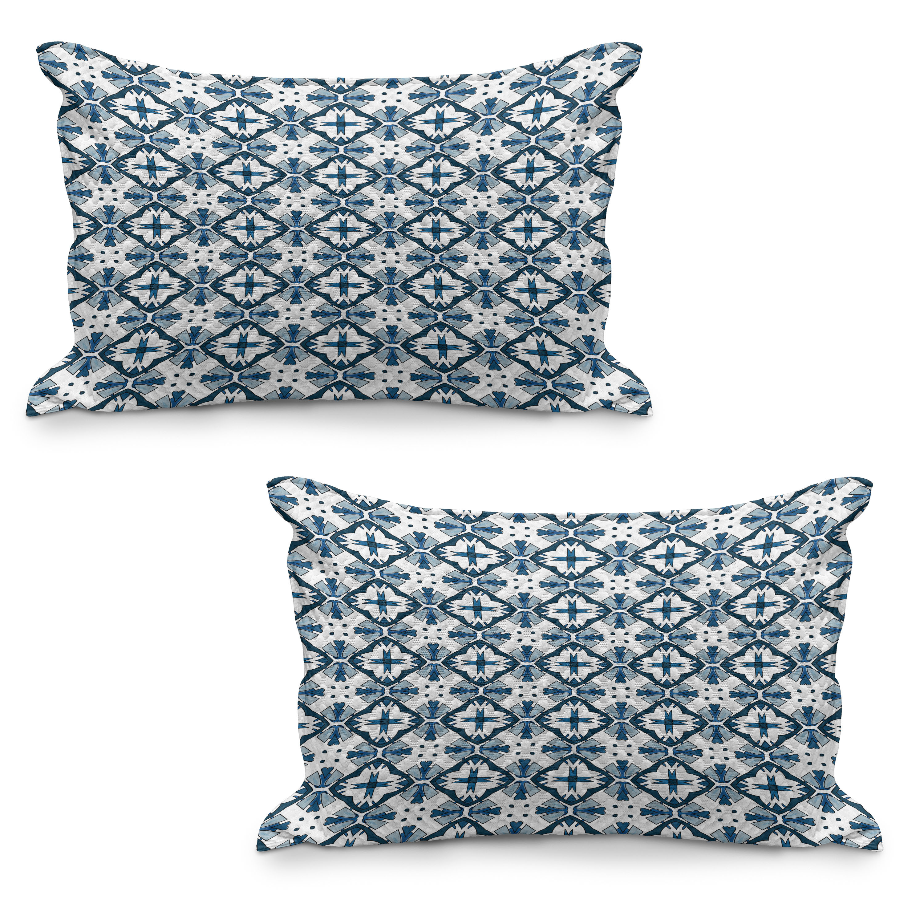 Blue and White Quilted Pillowcover Set of 2, Traditional Portuguese ...