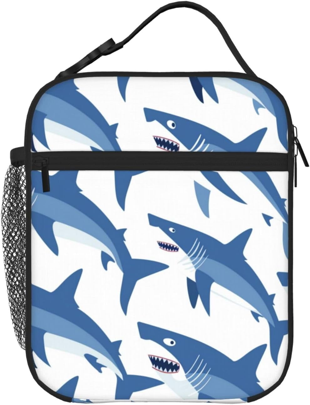 Blue White Sharks Insulated Lunch Box With Detachable Handle - Meal ...