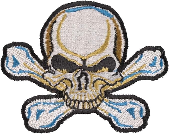 Blue & White Skull Patch, Skull & Crossbones Patches - Walmart.com