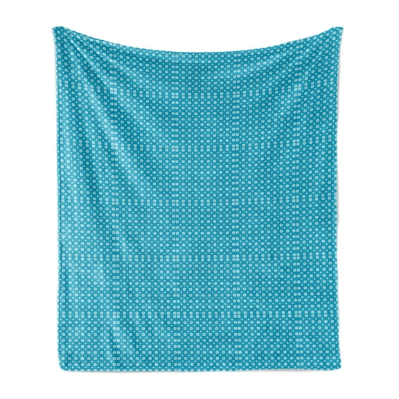 Blue and White Soft Flannel Fleece Throw Blanket, Modern and Simple ...
