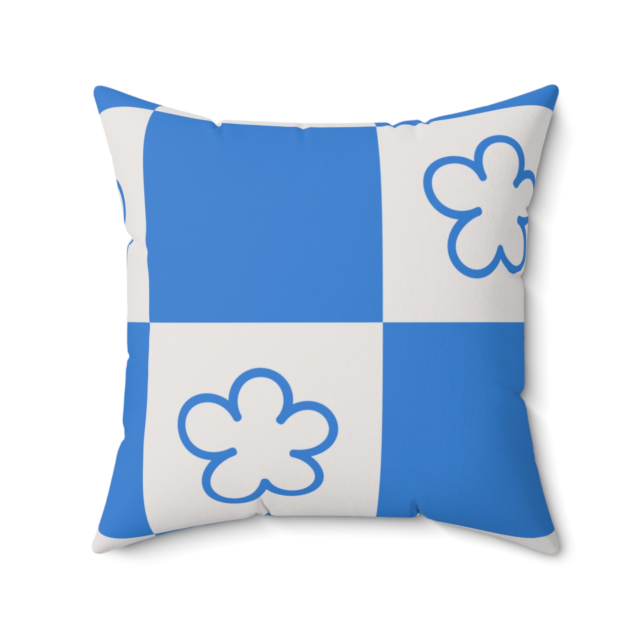 Blue & White Squares Square Pillow - Walmart.com