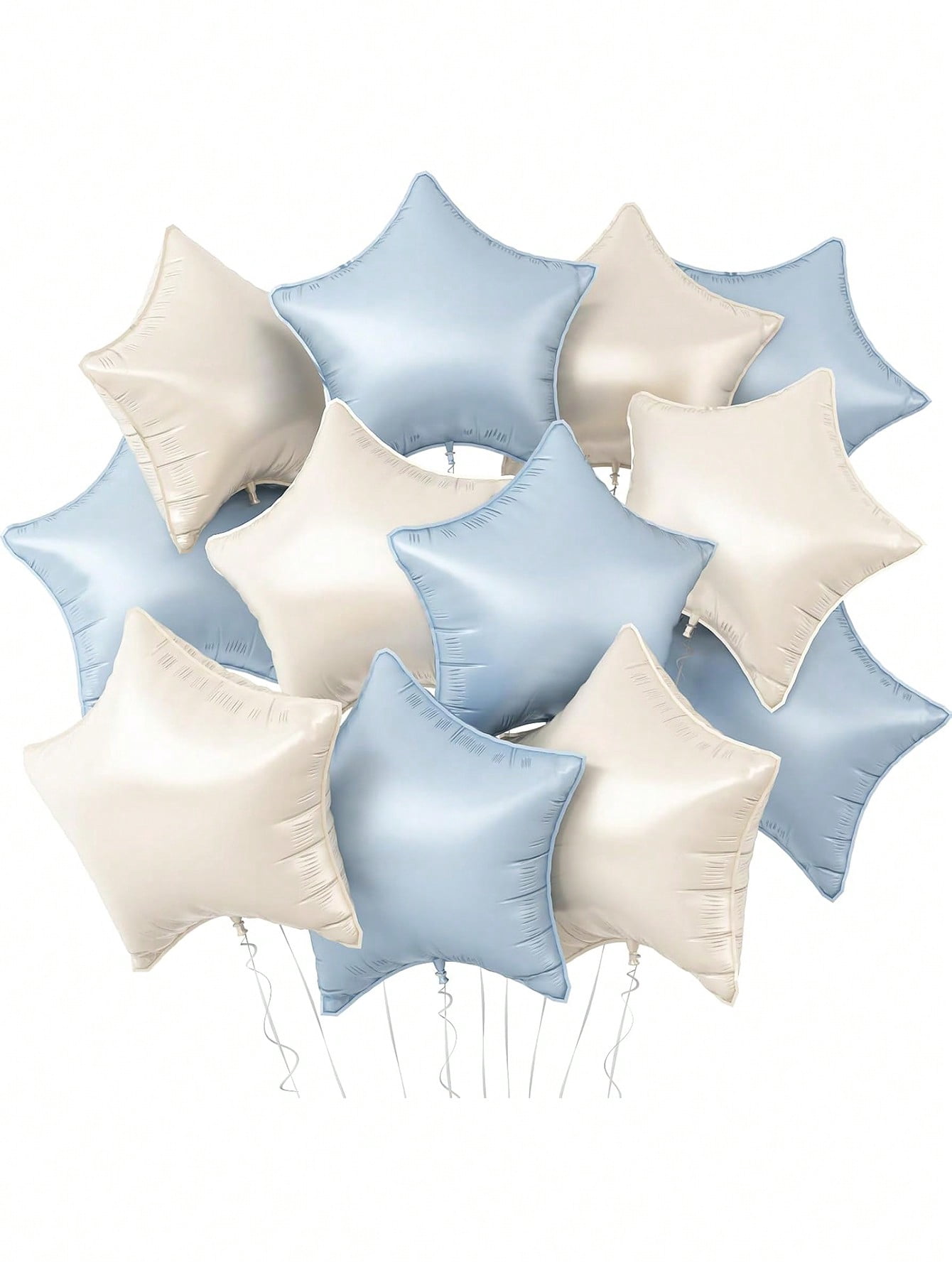 Blue White Star Shaped Balloons 18 Large Cream White Helium Foil ...