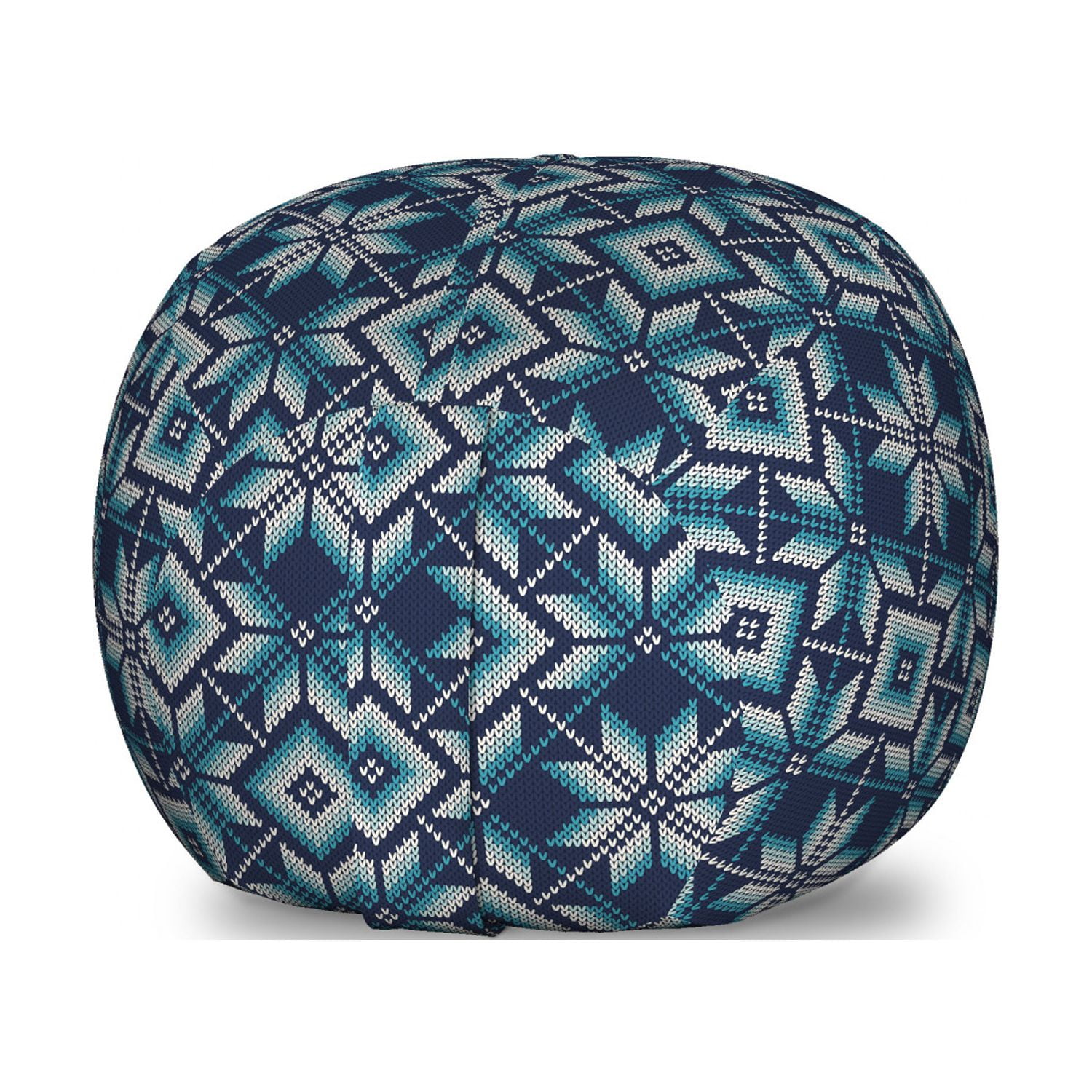 Blue and White Storage Toy Bag Chair, Winter Holiday Fair Isle Pattern ...