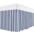 Blue and White Stripe Bed Skirt King Size 16 Inch Drop, Modern Abstract ...