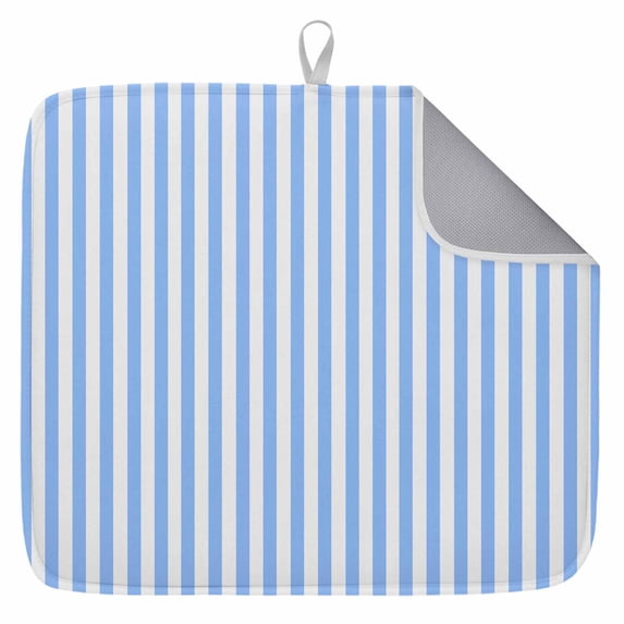 Blue White Stripe Dish Drying Mat for Kitchen Counter,Modern Minimalist ...