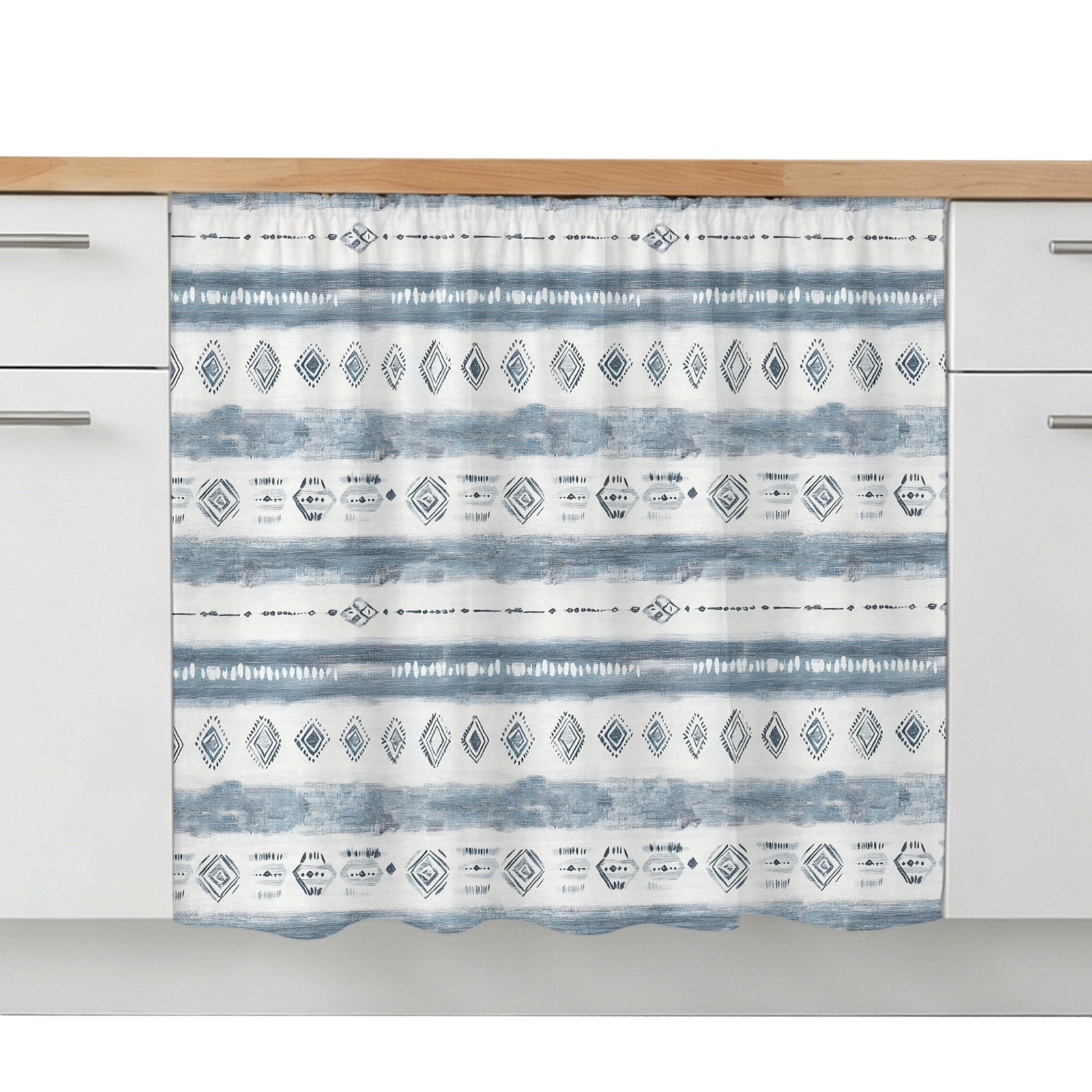 Blue White Stripe Sink Skirt 11"W x 13"L,Dustproof Under Sink Curtain ...