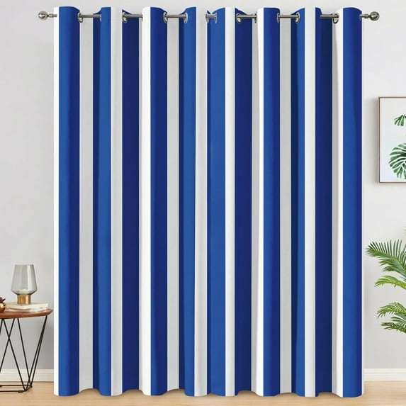 Blue White Striped Curtains For Living Room, Thermal Insulated Classic ...