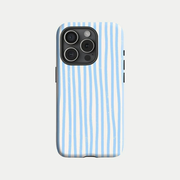 Blue White Striped Rugged Retro Preppy Nautical Gift Case with iPhone ...