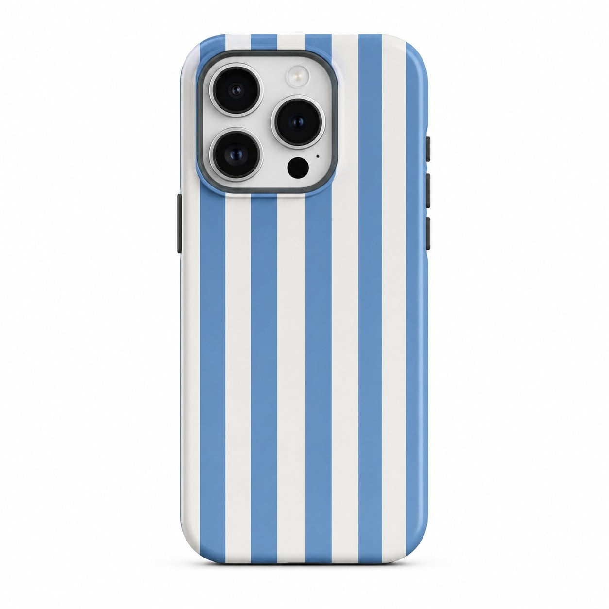Blue White Striped Tough Phone Case for iPhone 17 Pro Max 16 15 14 13 ...