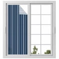 Blue White Striped Window Privacy Film Solid Navy Blue White Stripes ...