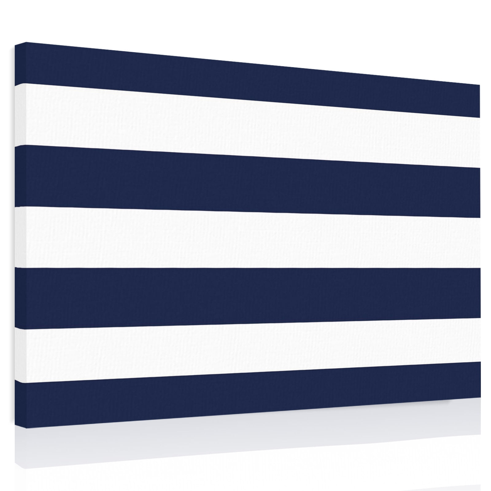 Blue White Stripes Canvas Print Wall Art, Sea Blue Striped Modern Style ...
