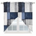 Blue White Swag Curtain Valance for Window 2 Panels Geometric Abstract ...