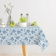 Blue and White Tablecloth Vintage Rectangle Tablecloth, Rustic Blue ...