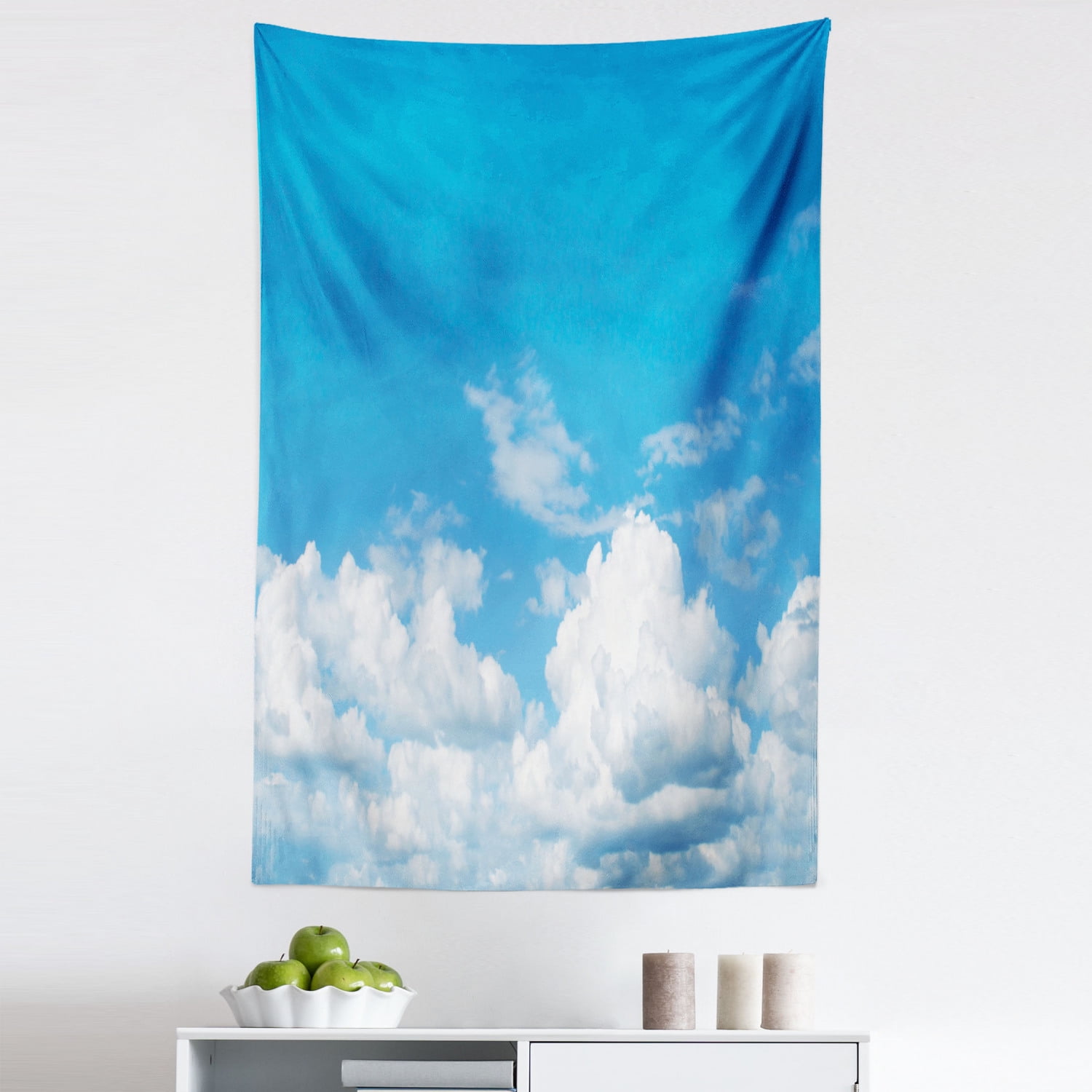 Blue White Tapestry, Vast Cloudy Sky Scenics Windy Weather Calming View ...