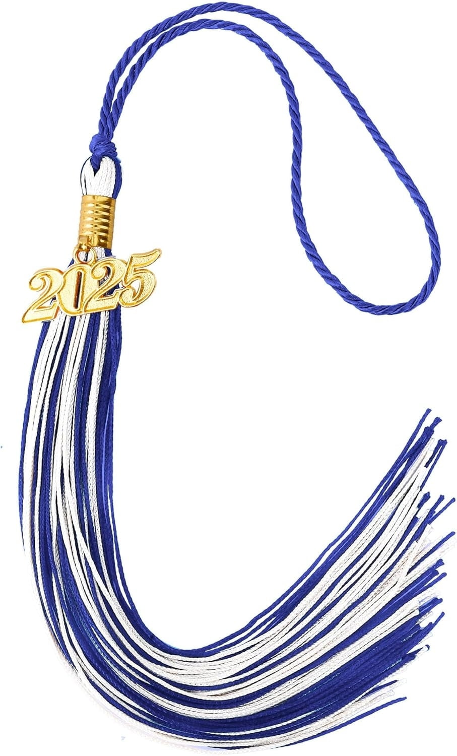 Blue White Tassel Cap Decorations with Gold Charms Memorial Cords ...