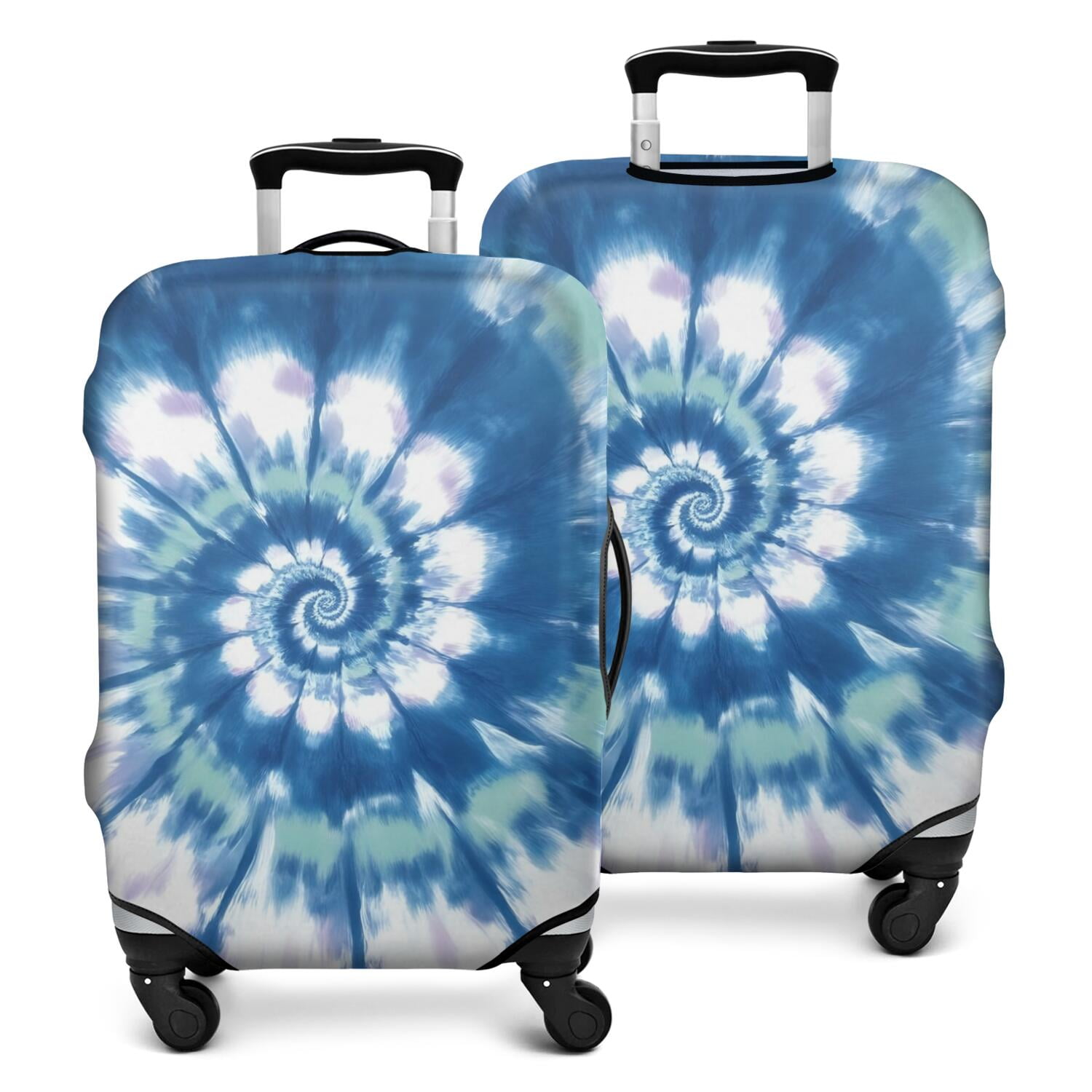 Blue White Tie Dye Spiral Pattern Luggage Cover Fashion Suitcase Cover ...