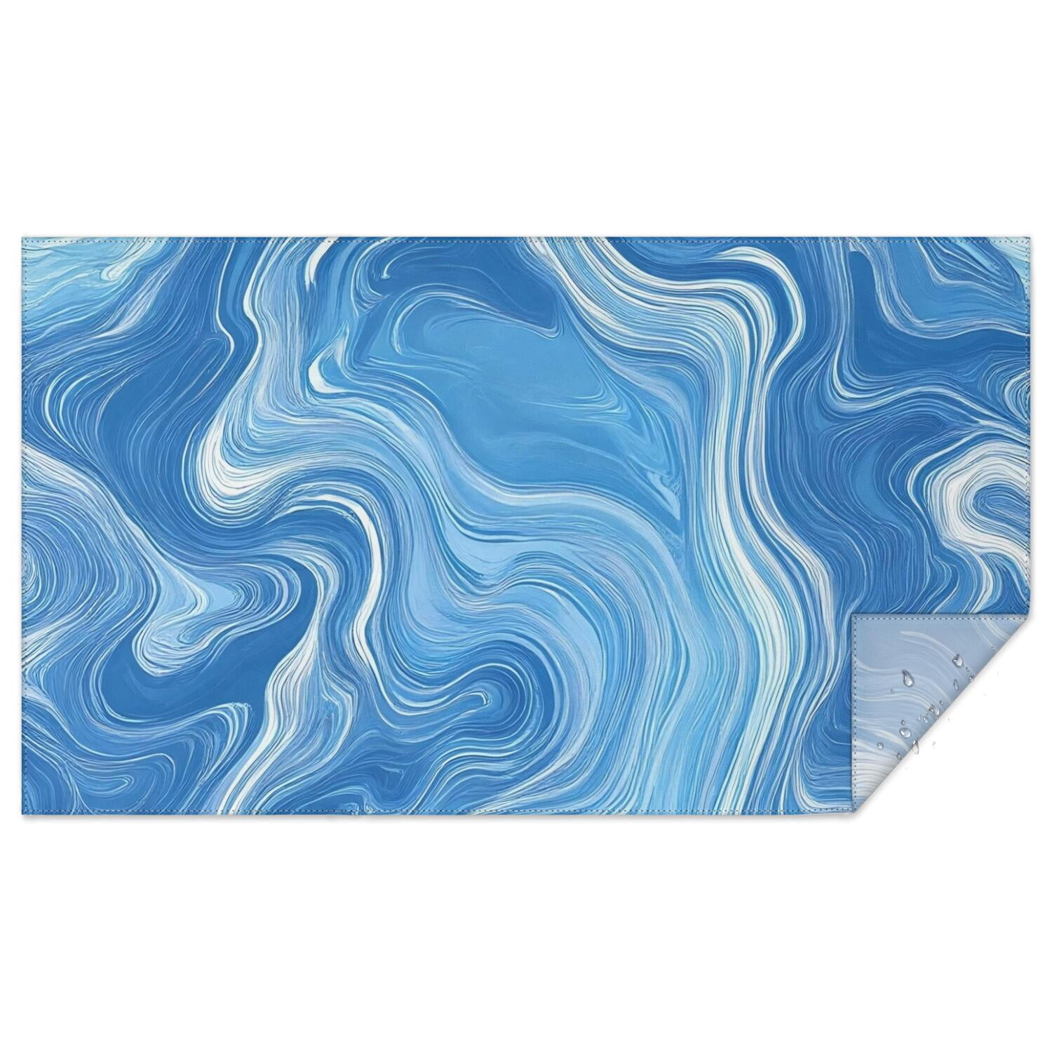 Blue White Tie Dye Swirl Pattern Rectangle Tablecloth 60"x102 ...