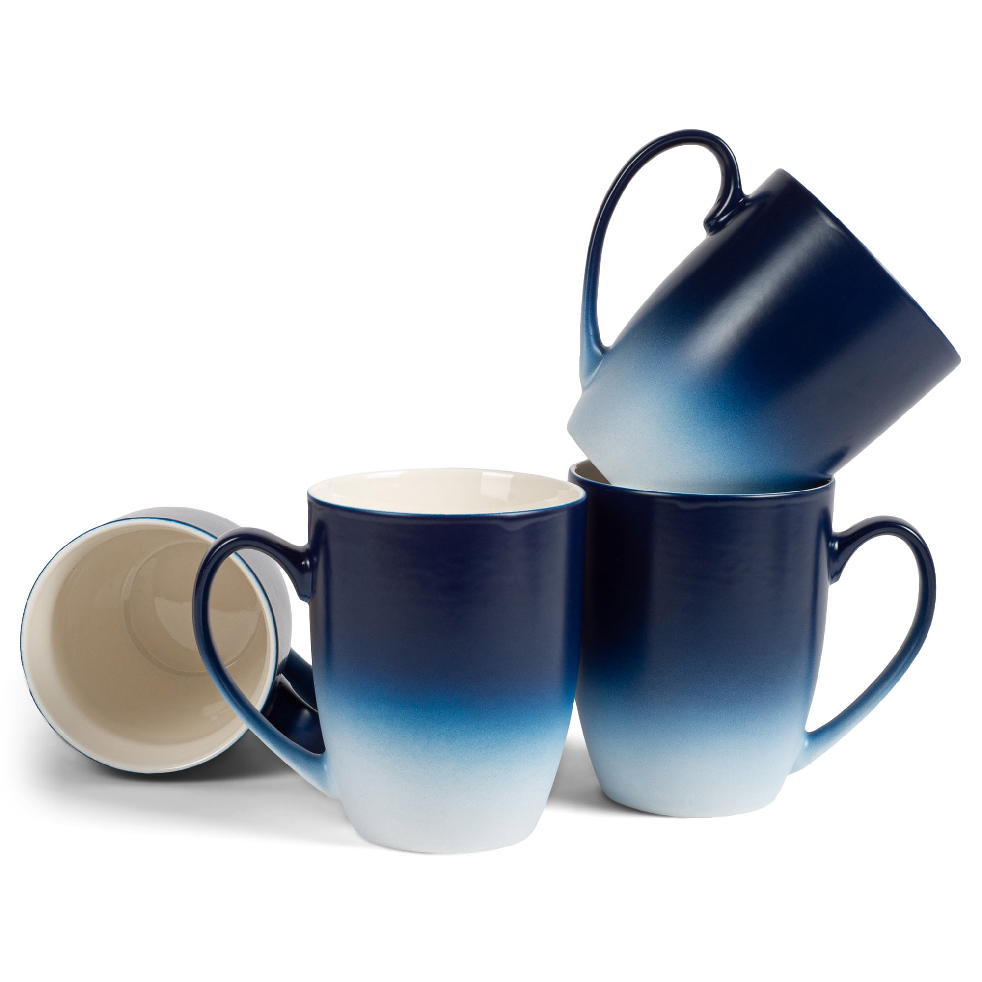 Walmart's Vibrant Blue & White Ombre Ceramic Stoneware Coffee Mug Set ...