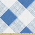 Ambesonne Blue and White Fabric by the Yard Upholstery, Checkered Plaid ...
