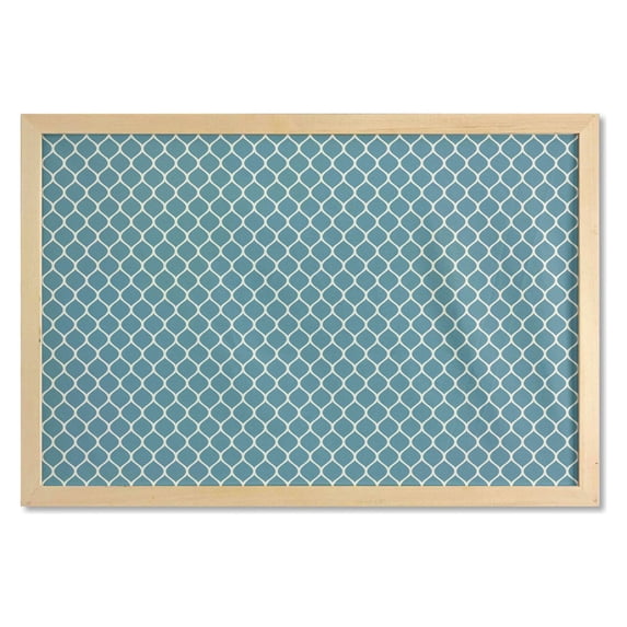 Blue and White Wall Art with Frame, Modern and Simple Lattice Pattern ...
