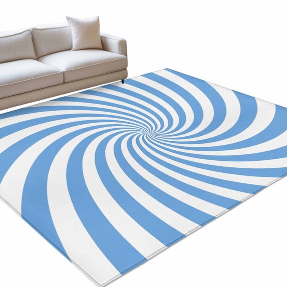 Blue White Washable Rug 4x6 Area Rug for Living Room Bedroom Non Slip ...