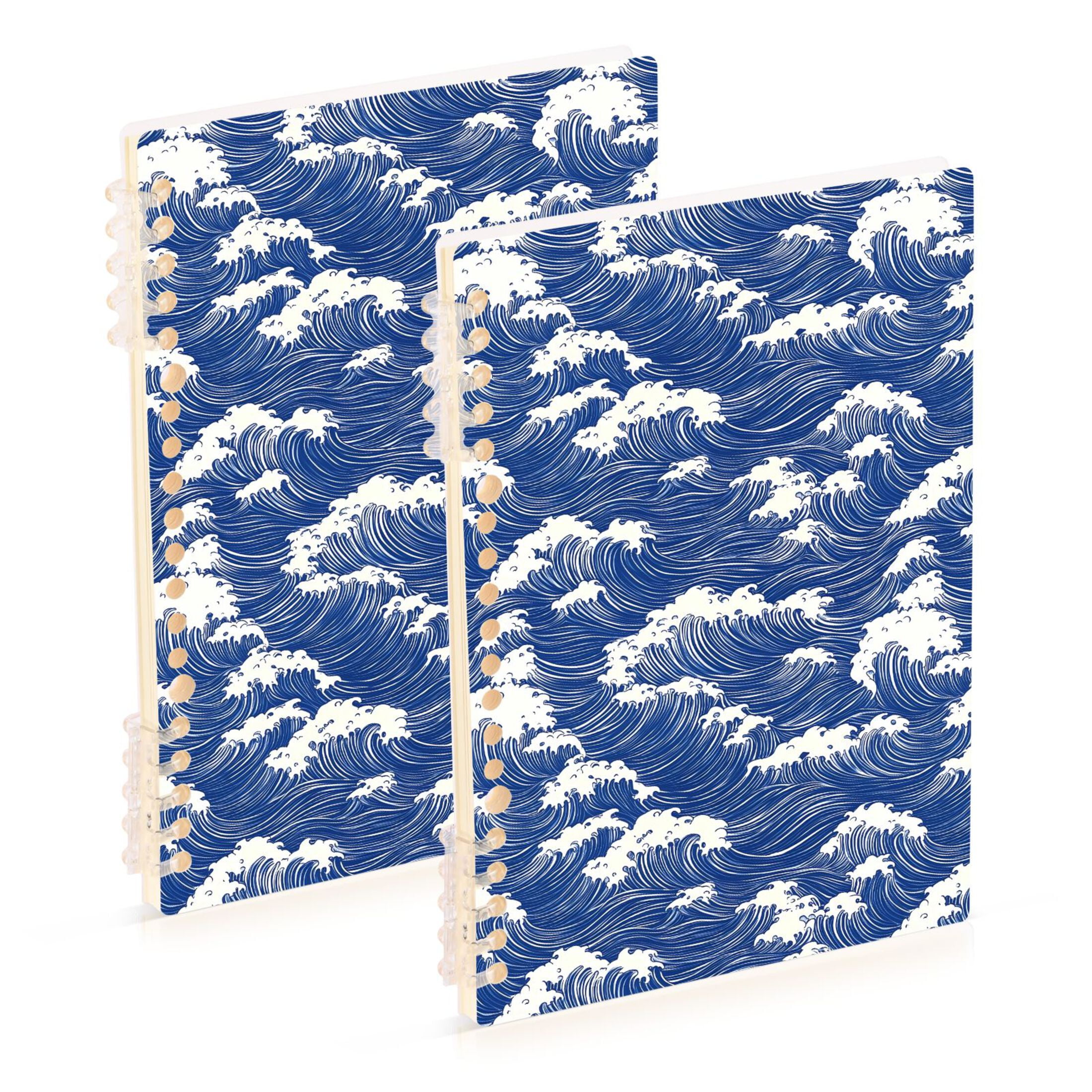Blue White Wave Notebooks 2 Pcs 1-subject Journal 60 Sheets A5 College ...