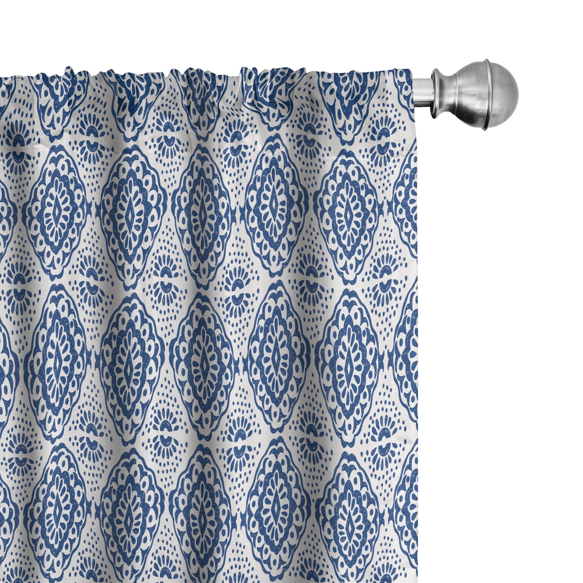 Ambesonne Ethnic Window Curtains, Ikat Shibori Bohemian, Each 28" W x ...