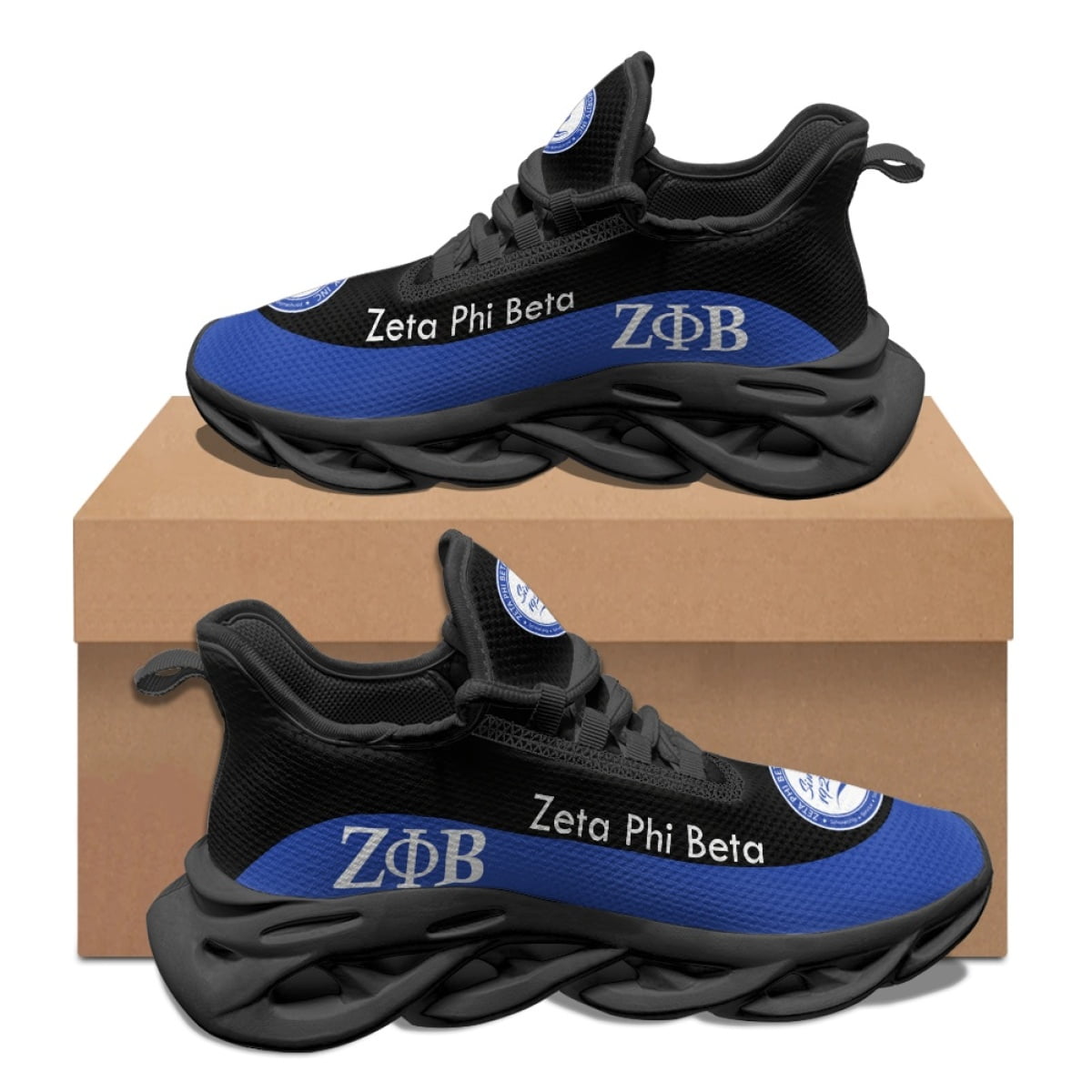 Blue White Zeta Phi Beta Pattern Female Men Autumn Winter Tennis Shoes ...
