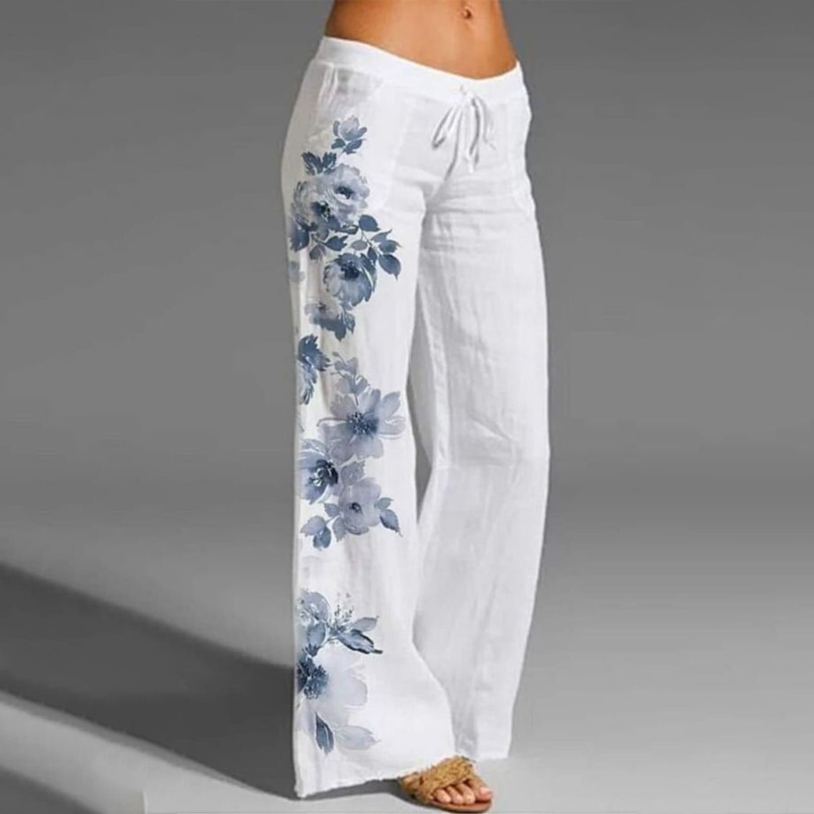 Blue Wide Leg Pants Womens Wide Leg Palazzo Pants High Waisted Pant ...