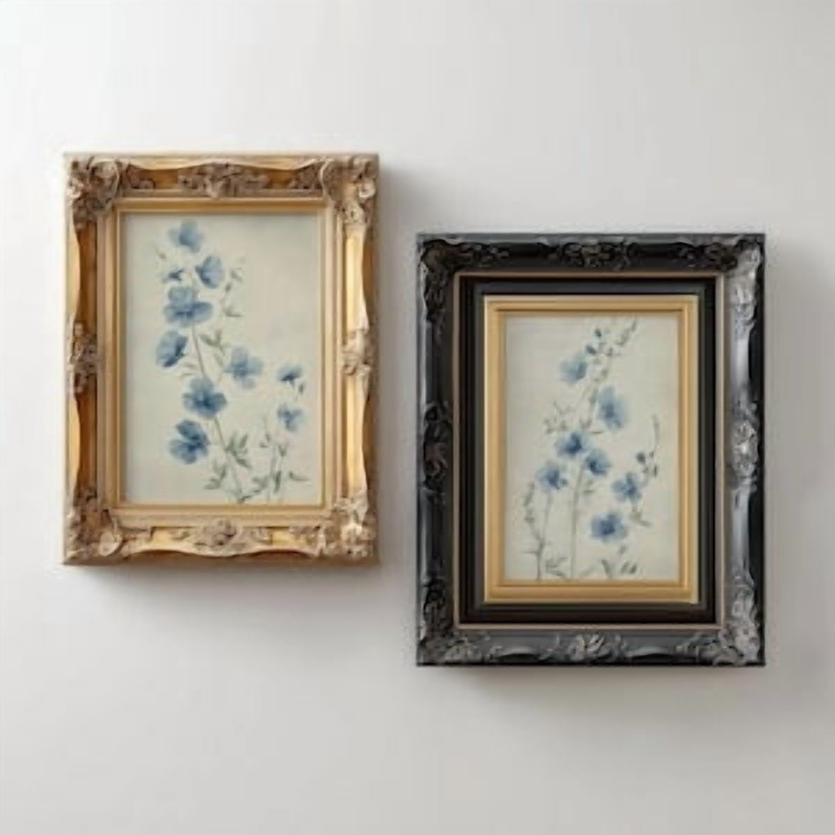Blue Wildflower Botanical Print Set: Cottagecore Gallery Wall Art ...