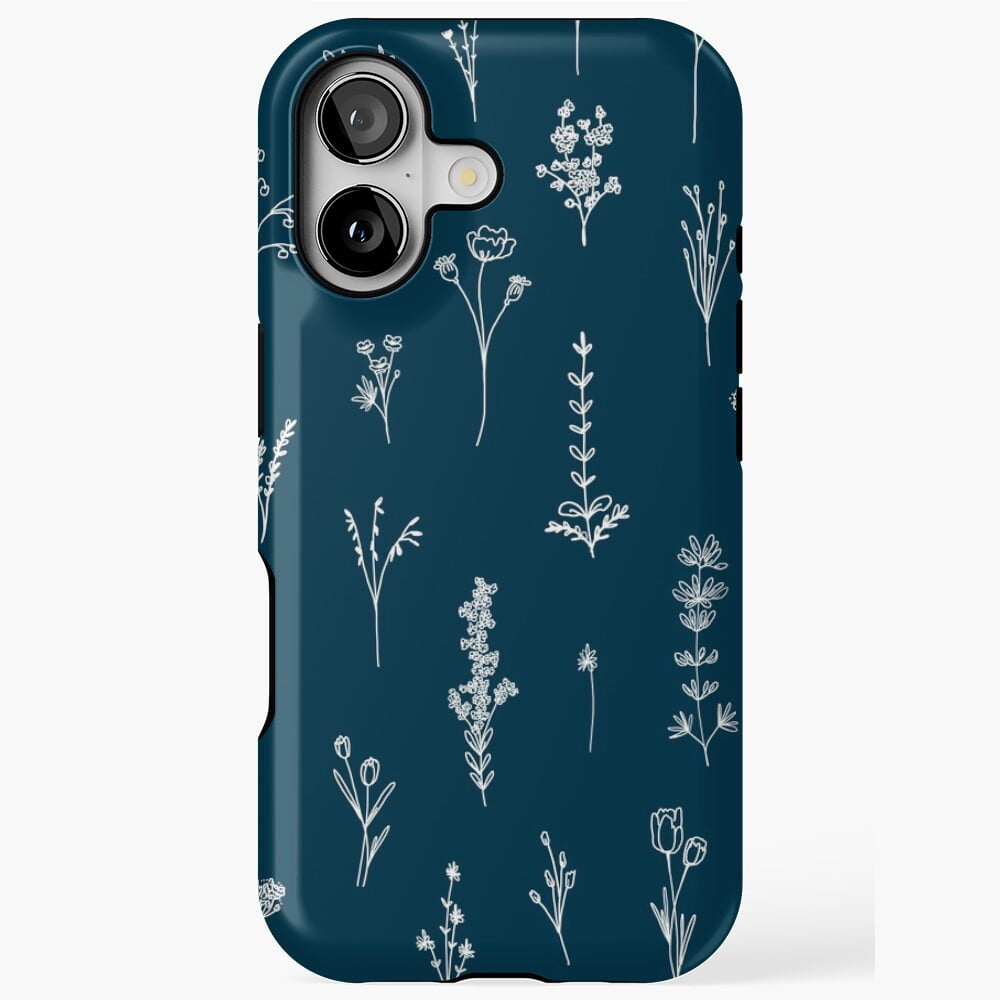 Blue Wildflower Field Botanical Compatible Phone Case for iPhone 11-17 ...