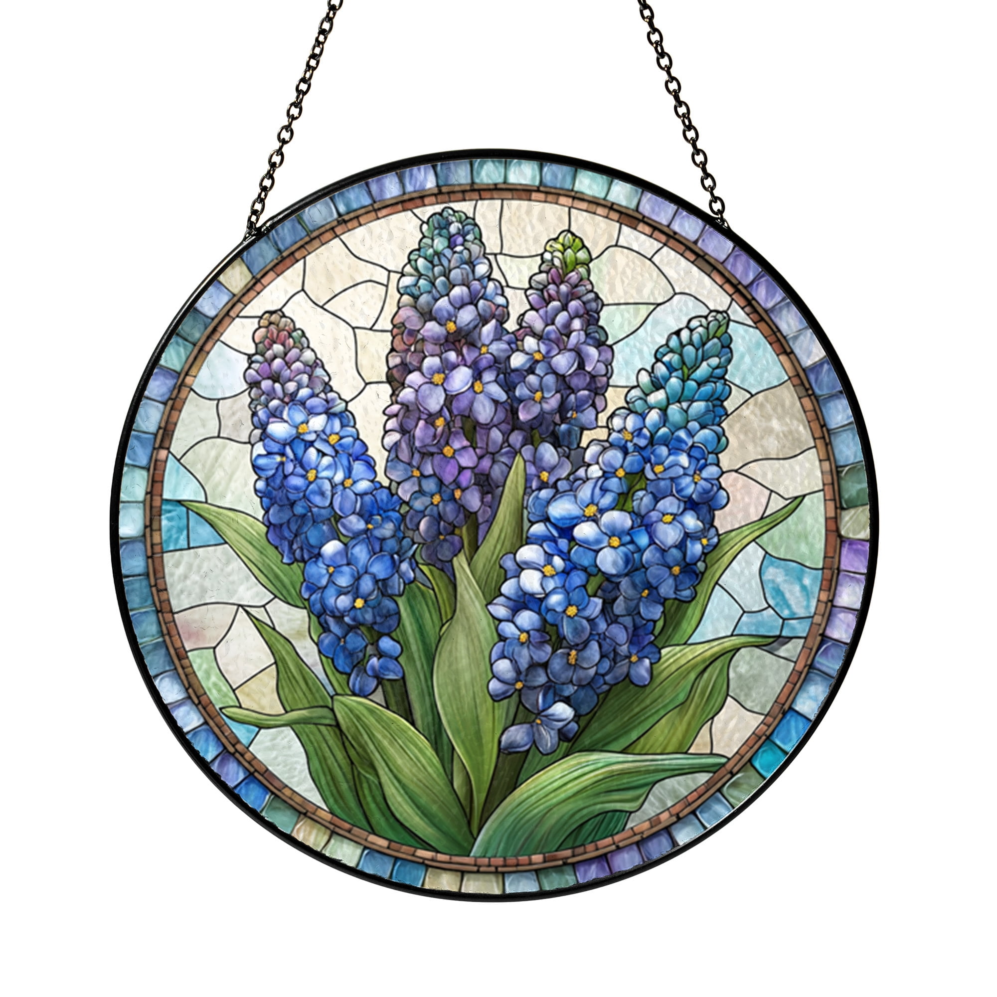 Blue Wildflower Meadow Stained Glass Style Suncatcher – Floral Window ...
