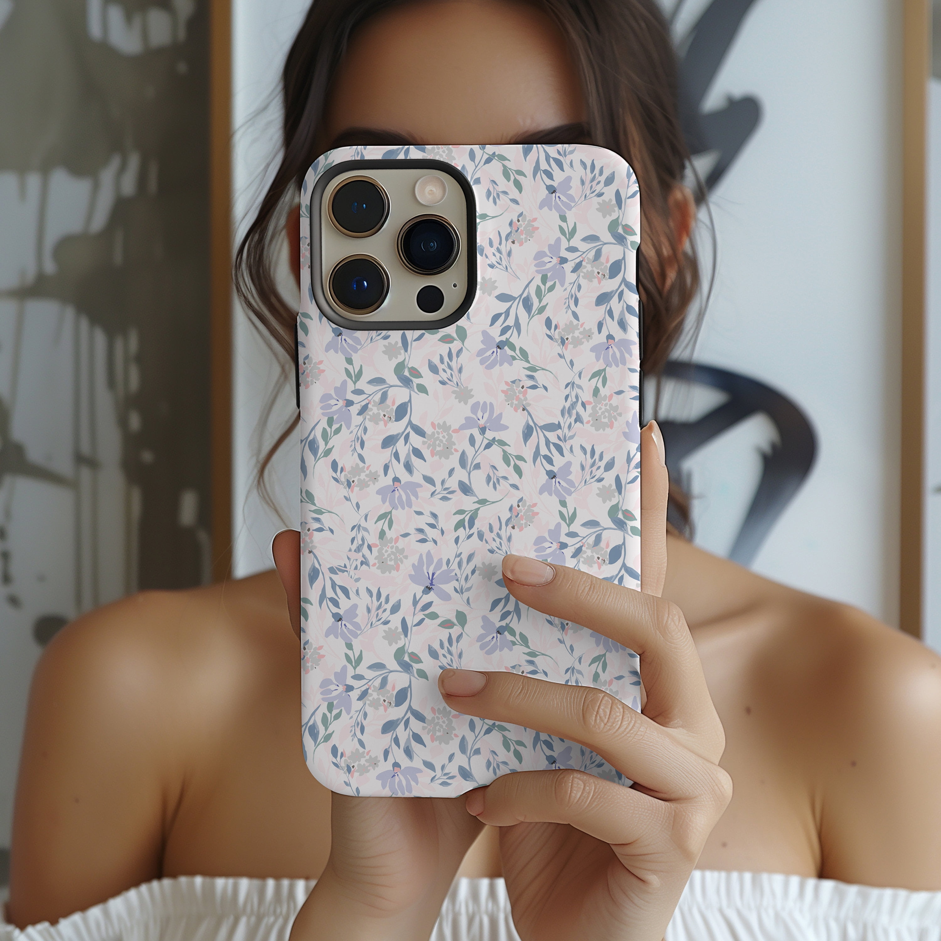 Blue Wildflower Phone Case Romantic Floral iPhone 17 11 12 13 14 15 16 ...