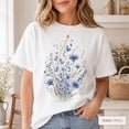 Blue Wildflower Shirt, Cottagecore Floral Tee, Botanical Moon T-Shirt ...
