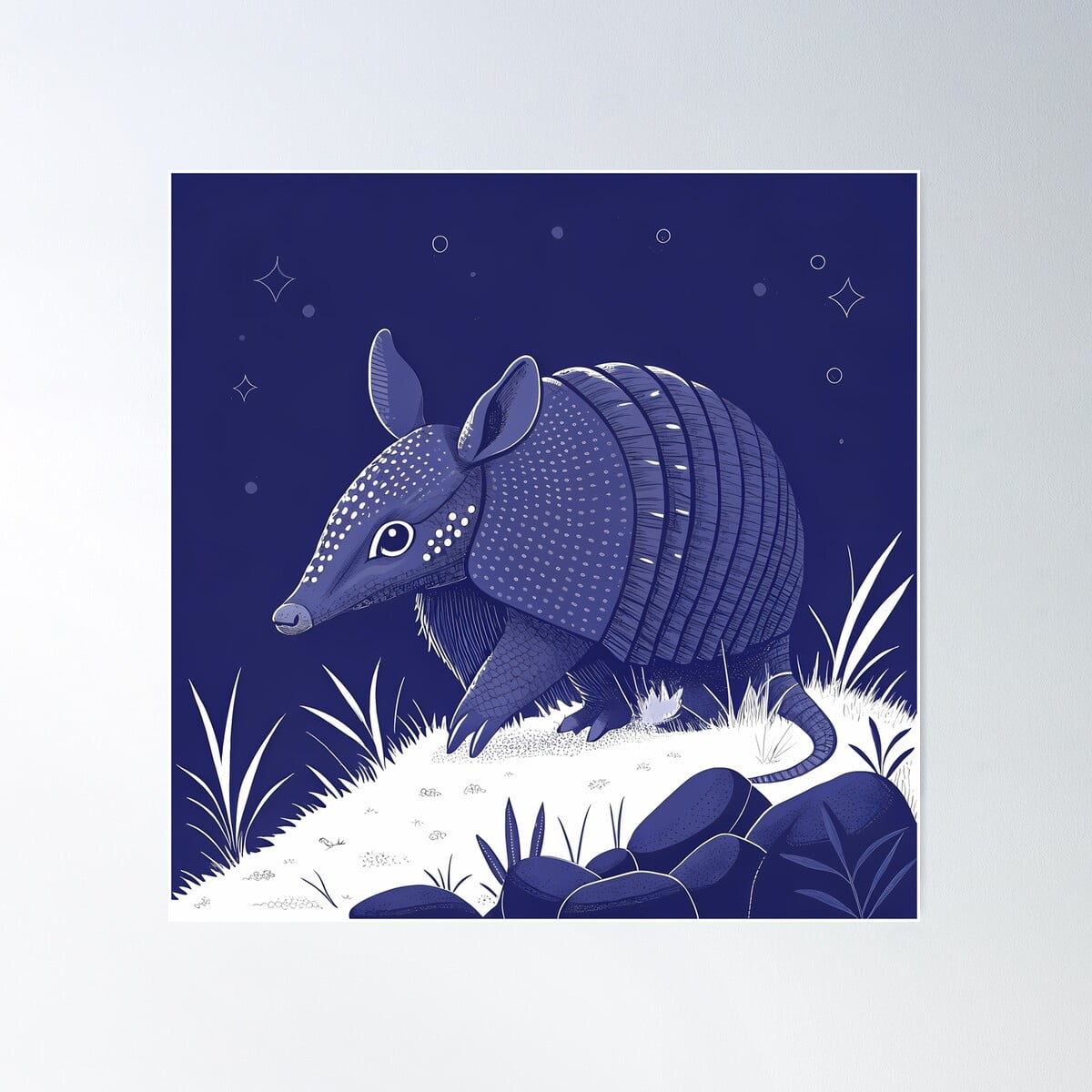 Blue Wildlife Illustrations Animal Art Nature Creature Poster Wall Art ...