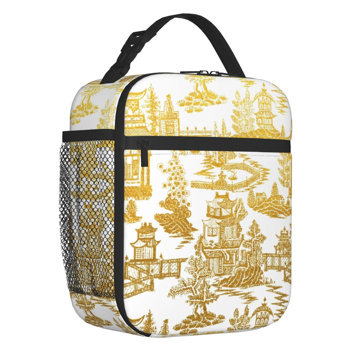 Blue Willow Ancient Ming Porcelain Insulated Lunch Tote Bag for Chinoiserie Pattern Thermal ...