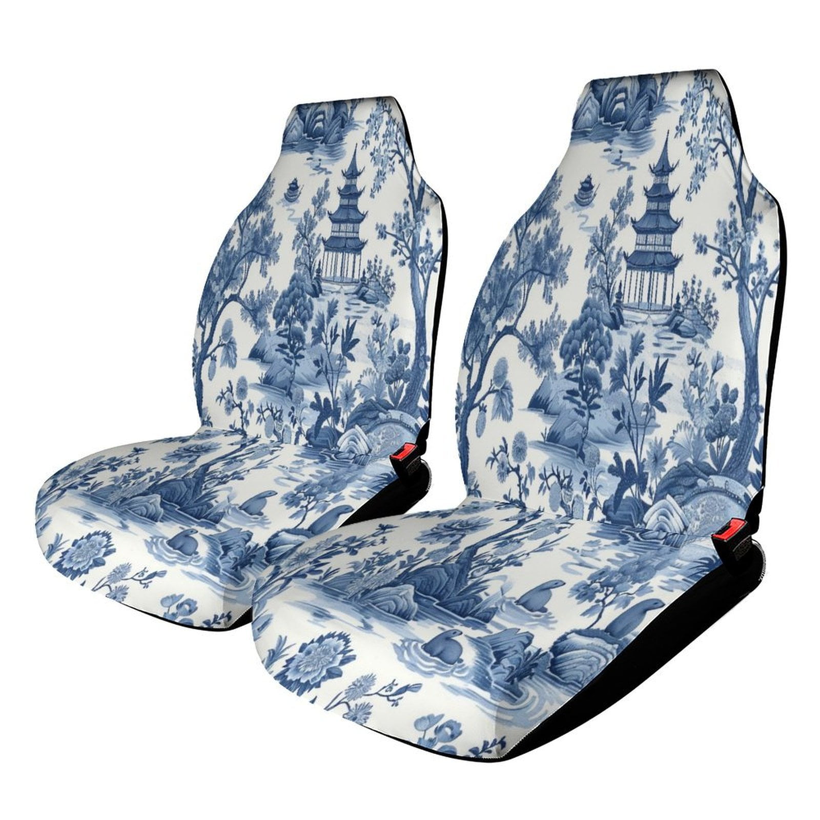 Blue Willow Ceramic Background Texture Car Seat Covers Car Accessories ...