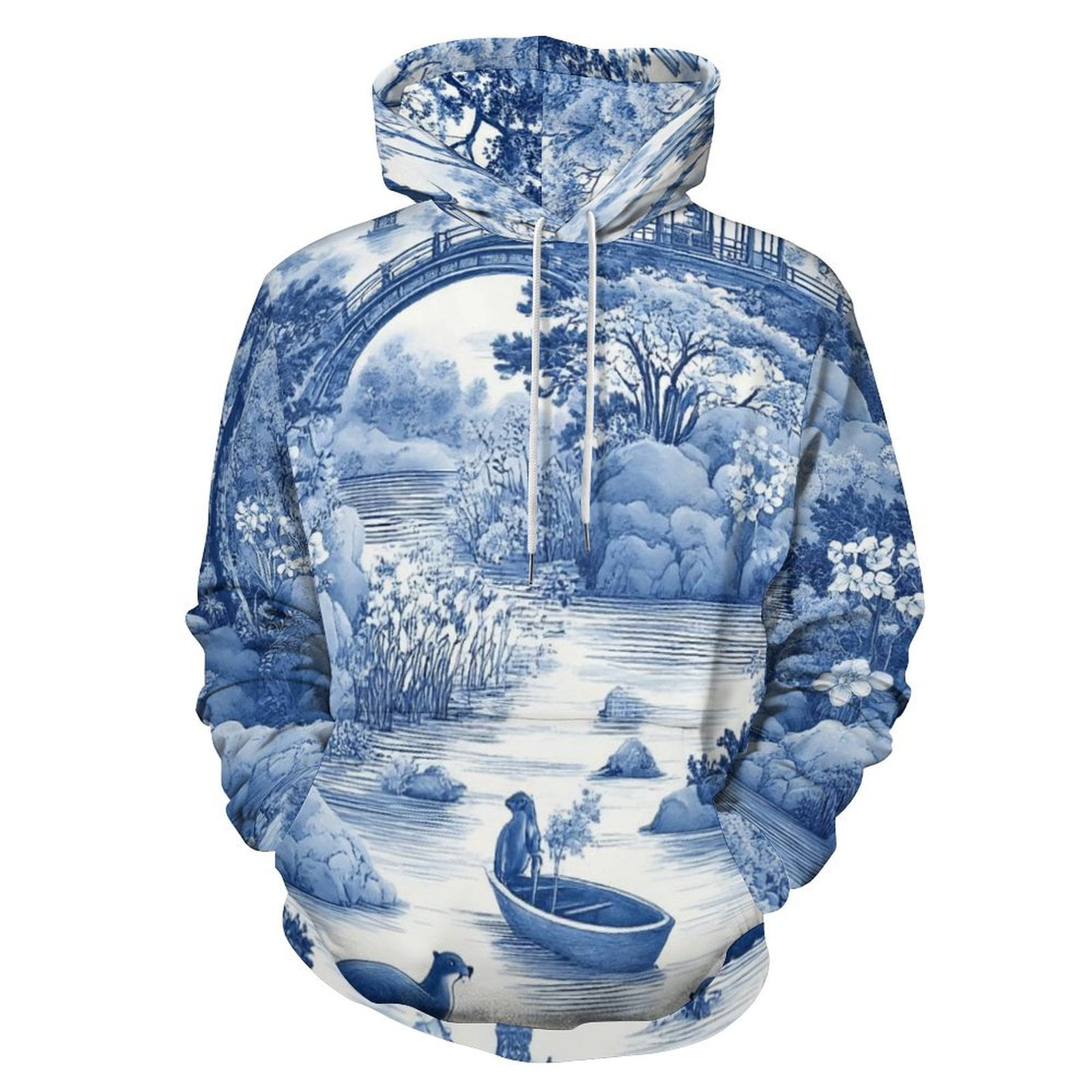 Blue Willow Ceramic Background Texture Men's Women New Sweatshirt ...