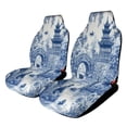 Blue Willow Ceramic Background Texture Set of 2Pcs Car Seat Covers Easy ...
