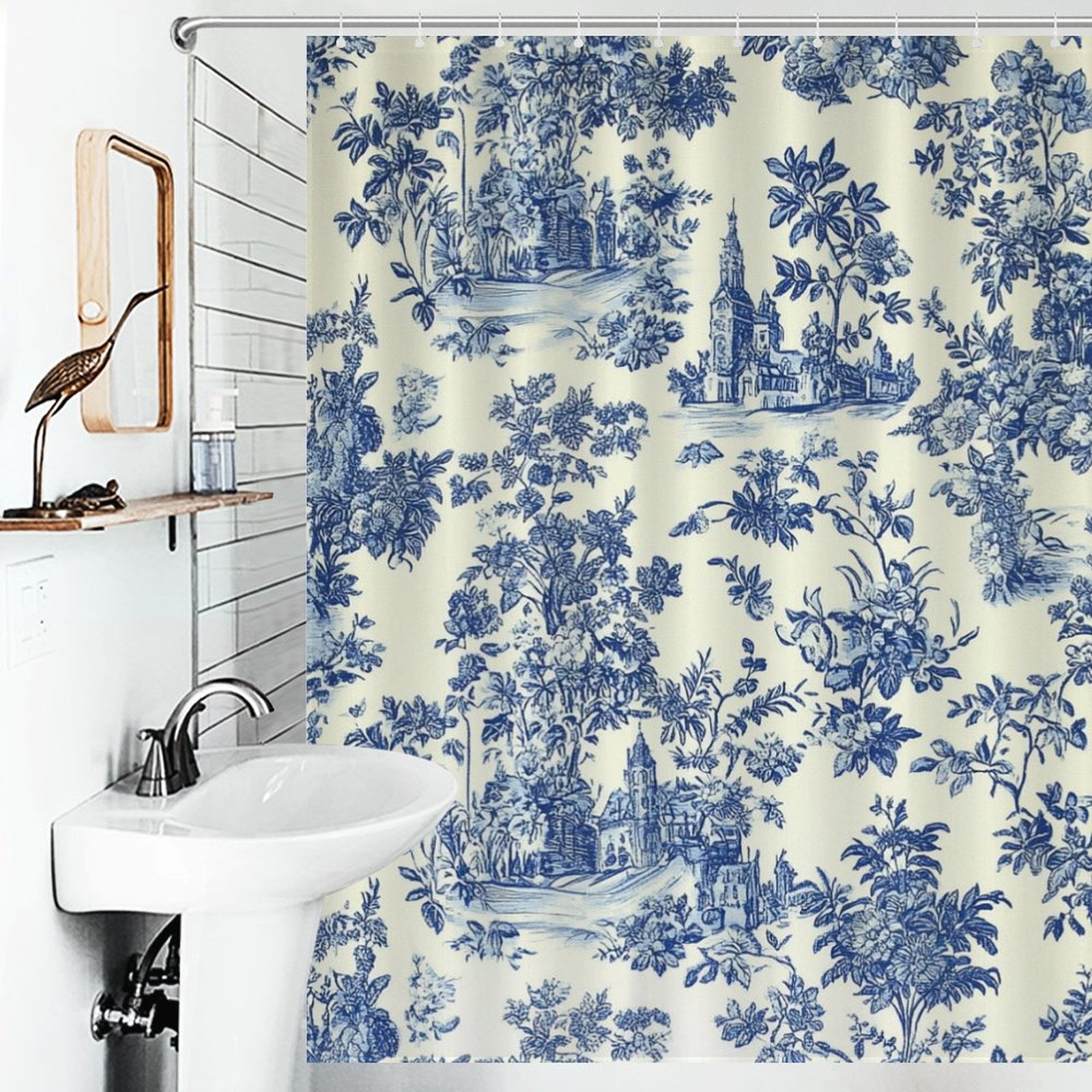 Blue Willow Chinoiserie Blue And WhiteShower Curtains for Bathroom ...