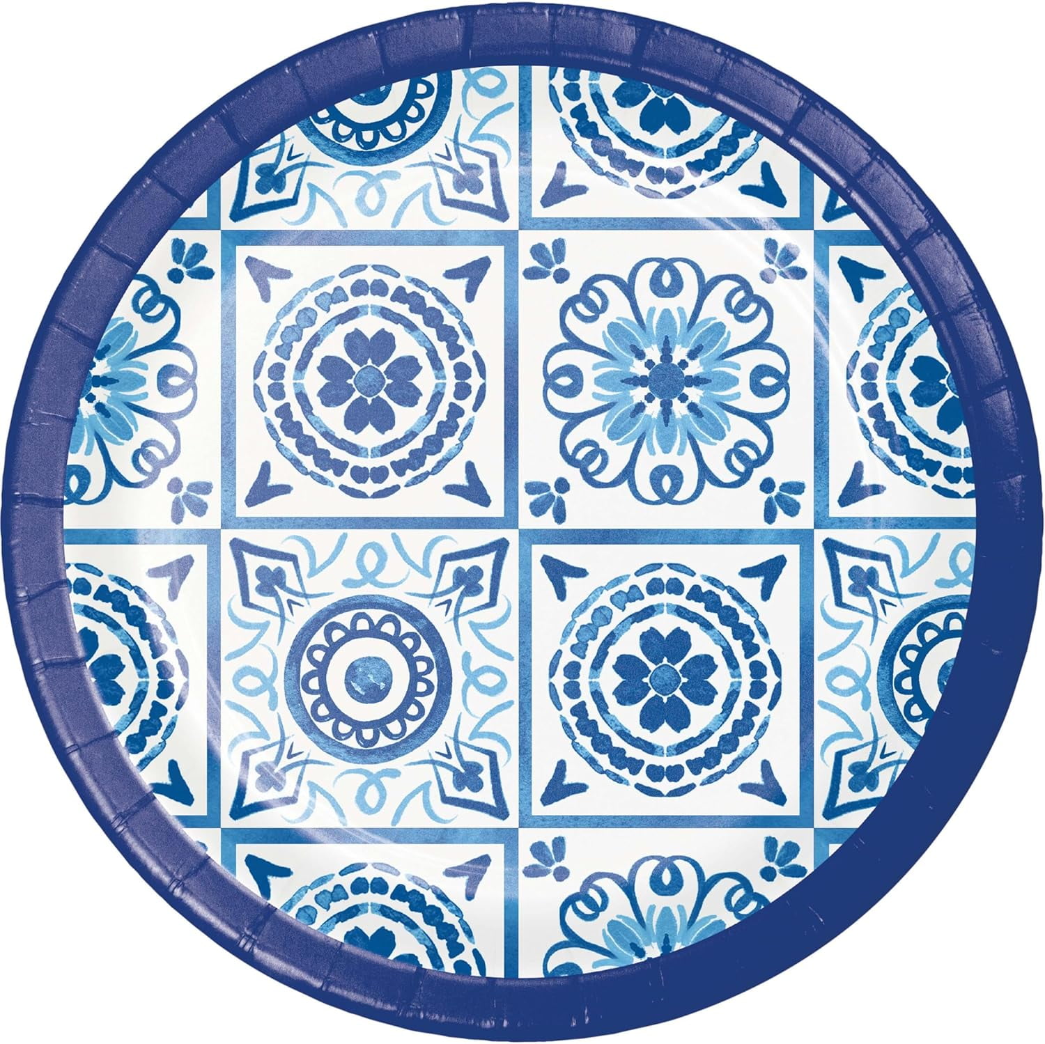 Blue Willow Disposable Paper Plates, 10 inch Blue Paper Plates, 48 ...