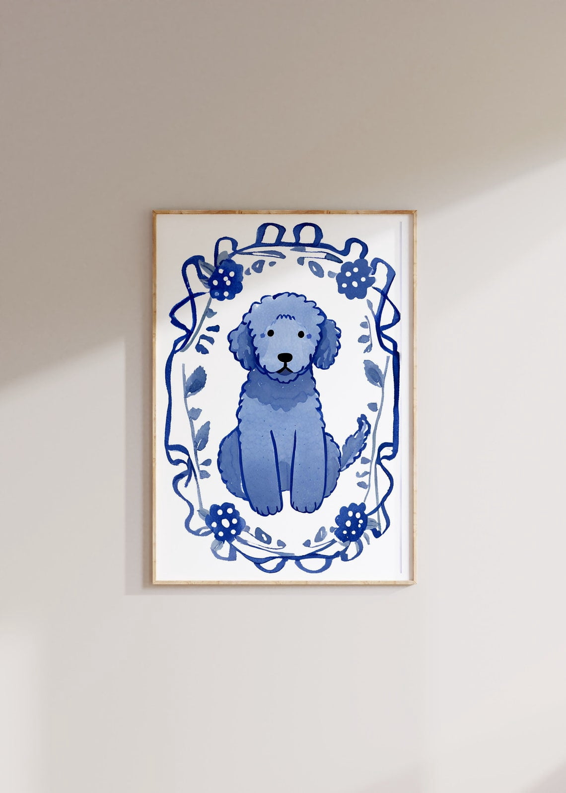 Blue Willow Goldendoodle Print: Coastal Granddaughter Room Decor ...