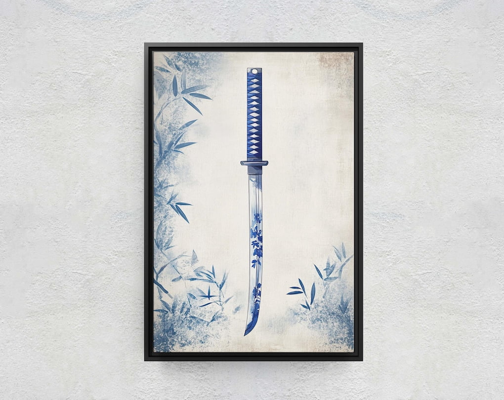 Blue Willow Katana, Samurai Sword, Vintage Art, Chinoiserie Design ...